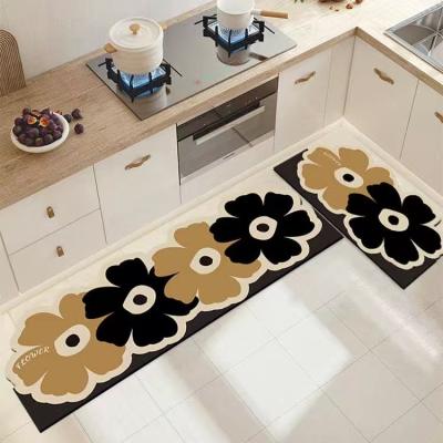 Cina Tappetino da cucina antiolio, antiscivolo e antisporco per piccoli fiori di moda fresca in vendita