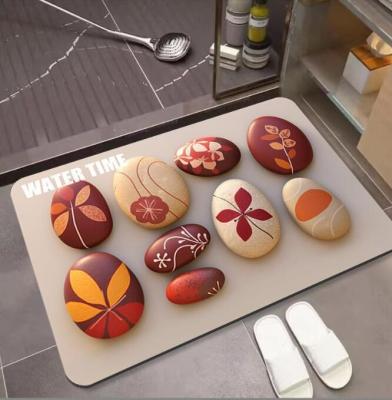 Cina Matera per pavimenti da bagno in pietra ad espansione Cartoon Pebble Diatom Matera per pavimenti in fango Assorbente di olio da cucina in vendita