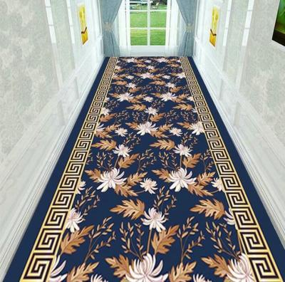 Cina 3D Printed Flowers Commercial Floor Mat Entrance Corridor Stairway Hotel Mat in vendita
