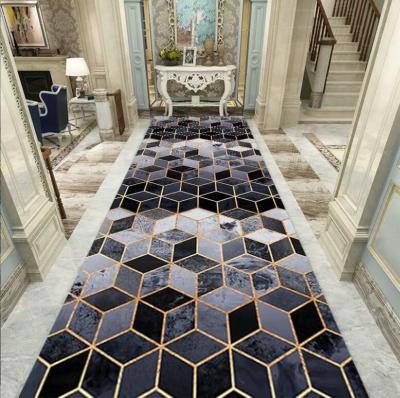 Cina 3D Printed Flowers Commercial Floor Mat Entrance Corridor Stairway Hotel Mat in vendita