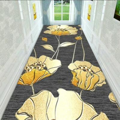 Cina 3D Printed Flowers Commercial Floor Mat Entrance Corridor Stairway Hotel Mat in vendita