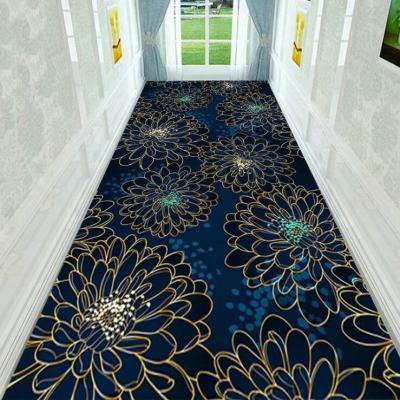Cina 3D Printed Flowers Commercial Floor Mat Entrance Corridor Stairway Hotel Mat in vendita