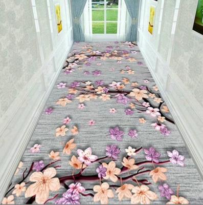 Cina 3D Printed Flowers Commercial Floor Mat Entrance Corridor Stairway Hotel Mat in vendita