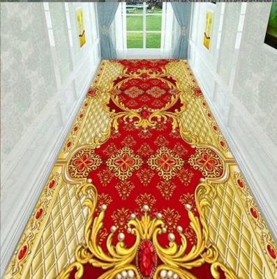 Cina 3D Printed Flowers Commercial Floor Mat Entrance Corridor Stairway Hotel Mat in vendita