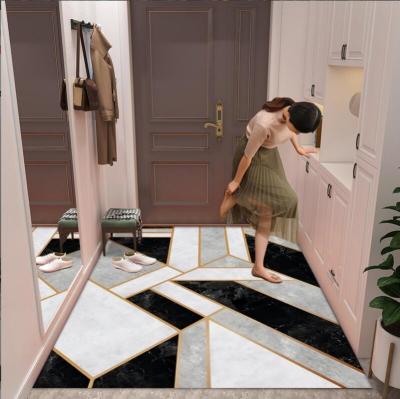 Cina Rectangle Crystal Velvet Floor Carpet Rug Household Door Marble Entry Mat in vendita