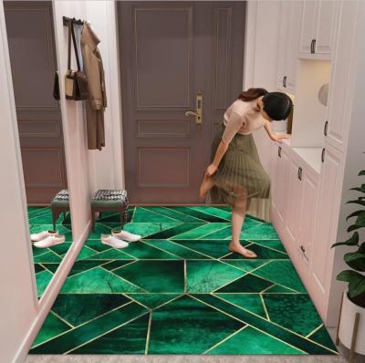 Cina Rectangle Crystal Velvet Floor Carpet Rug Household Door Marble Entry Mat in vendita
