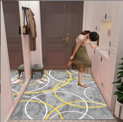 Cina Rectangle Crystal Velvet Floor Carpet Rug Household Door Marble Entry Mat in vendita
