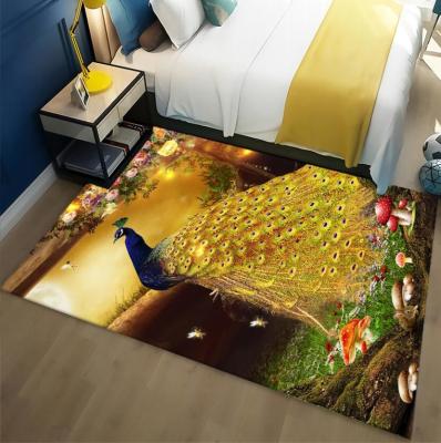 Cina Light Luxury Peacock Pattern Bedroom Blanket Sofa Bedroom And Living Room Floor Carpets in vendita