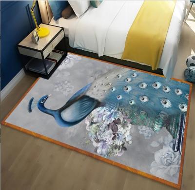 Cina Light Luxury Peacock Pattern Bedroom Blanket Sofa Bedroom And Living Room Floor Carpets in vendita