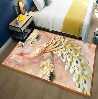 Cina Light Luxury Peacock Pattern Bedroom Blanket Sofa Bedroom And Living Room Floor Carpets in vendita