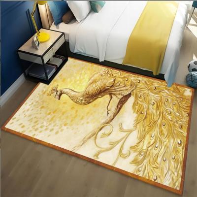Cina Light Luxury Peacock Pattern Bedroom Blanket Sofa Bedroom And Living Room Floor Carpets in vendita