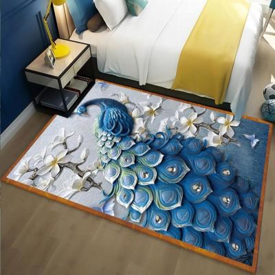 Cina Light Luxury Peacock Pattern Bedroom Blanket Sofa Bedroom And Living Room Floor Carpets in vendita