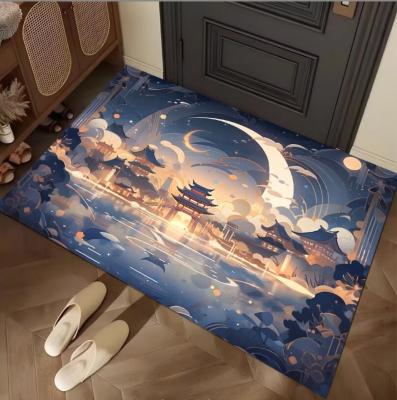 Cina Cartoon Building Crystal Velvet  Floor Carpets For Sofa Bedroom And Living Room Door in vendita