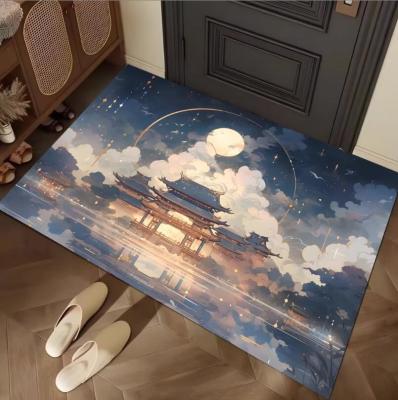 Cina Cartoon Building Crystal Velvet  Floor Carpets For Sofa Bedroom And Living Room Door in vendita