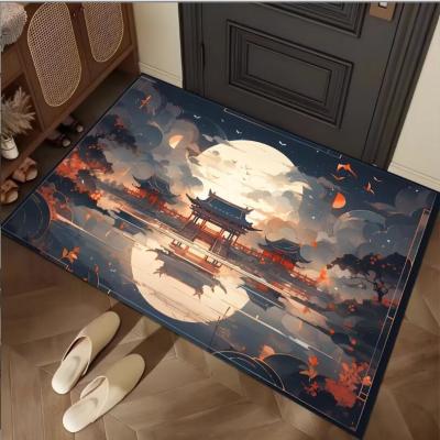 Cina Cartoon Building Crystal Velvet  Floor Carpets For Sofa Bedroom And Living Room Door in vendita