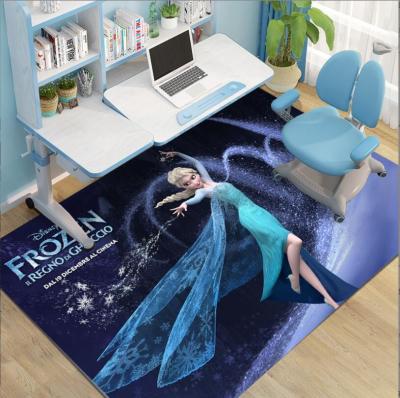 Cina Frozen Cartoon Crystal Velvet Rectangle Floor Carpets For Bedroom 200*300cm in vendita