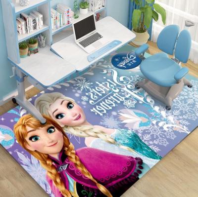 Cina Frozen Cartoon Crystal Velvet Rectangle Floor Carpets For Bedroom 200*300cm in vendita