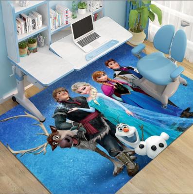 Cina Frozen Cartoon Crystal Velvet Rectangle Floor Carpets For Bedroom 200*300cm in vendita