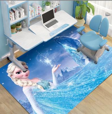 Cina Frozen Cartoon Crystal Velvet Rectangle Floor Carpets For Bedroom 200*300cm in vendita