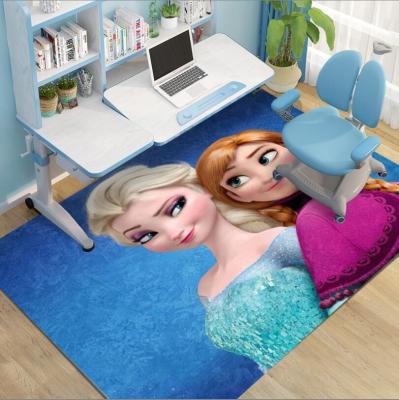 Cina Frozen Cartoon Crystal Velvet Rectangle Floor Carpets For Bedroom 200*300cm in vendita