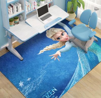 Cina Frozen Cartoon Crystal Velvet Rectangle Floor Carpets For Bedroom 200*300cm in vendita