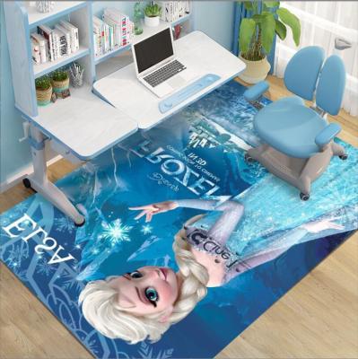 Cina Frozen Cartoon Crystal Velvet Rectangle Floor Carpets For Bedroom 200*300cm in vendita