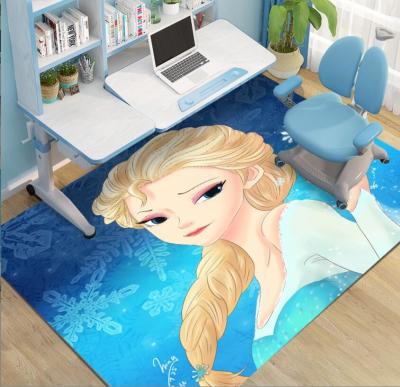 Cina Frozen Cartoon Crystal Velvet Rectangle Floor Carpets For Bedroom 200*300cm in vendita