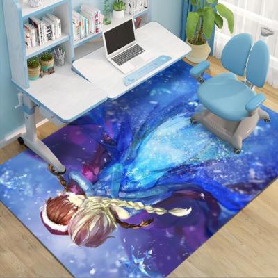Cina Frozen Cartoon Crystal Velvet Rectangle Floor Carpets For Bedroom 200*300cm in vendita