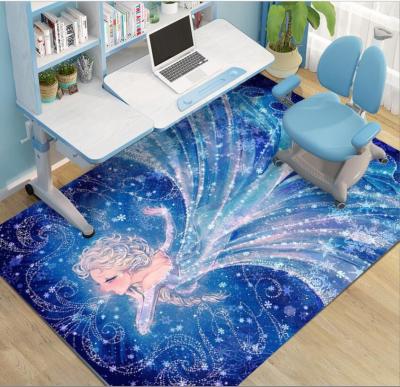 Cina Frozen Cartoon Crystal Velvet Rectangle Floor Carpets For Bedroom 200*300cm in vendita