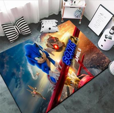 Cina Hedgehog Sonic Crystal Velvet Floor Carpets For Boy Bedroom in vendita