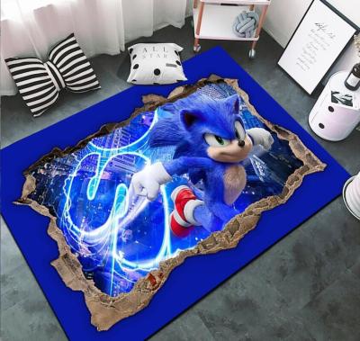 Cina Hedgehog Sonic Crystal Velvet Floor Carpets For Boy Bedroom in vendita