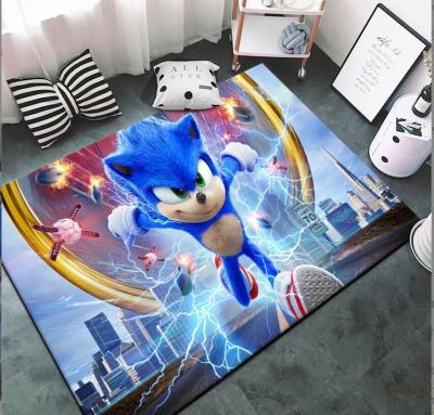 Cina Hedgehog Sonic Crystal Velvet Floor Carpets For Boy Bedroom in vendita
