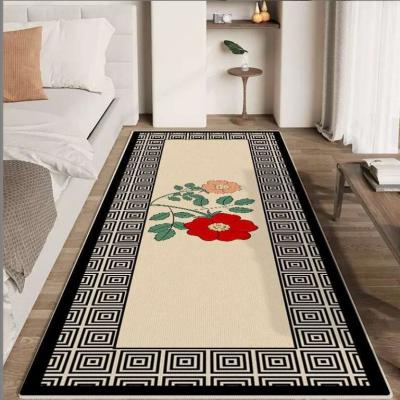 Cina Classic Fragrant Flower Crystal Velvet Bedroom Floor Carpets 120*200cm in vendita