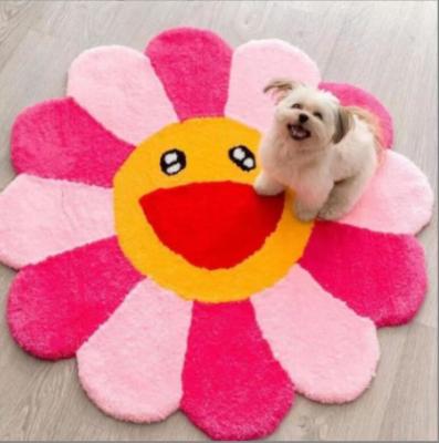 Cina Household Sun Flower Imitation Cashmere  Chair Floor Mat 200*300cm in vendita