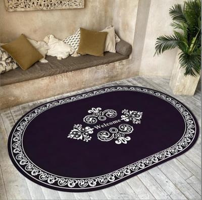 China Ethnic Style Ellipse Crystal Velvet Floor Carpets 160*230cm For Bedroom Living Room en venta