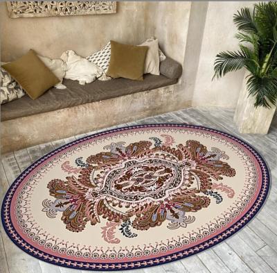 China Bohemian Style Ellipse Flower Crystal Velvet Floor Carpets For Sofa And Living Room en venta