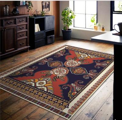 China 140*200cm Rectangle Polyester Fiber Living Room / Hotel Carpet With Ancient Ethnic Style en venta
