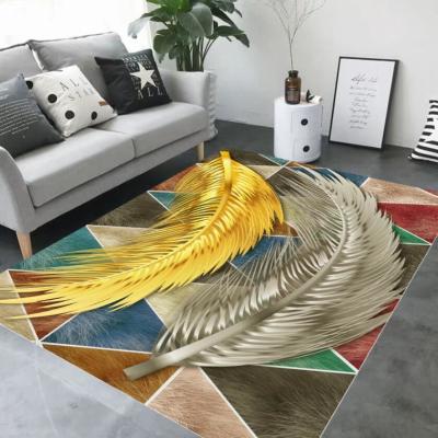 Cina 160*250cm Rectangle Living Room Floor Carpets By 3D Printed Feather Pattern in vendita