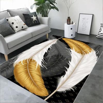 Cina 160*250cm Rectangle Living Room Floor Carpets By 3D Printed Feather Pattern in vendita