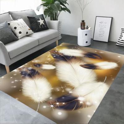 Cina 160*250cm Rectangle Living Room Floor Carpets By 3D Printed Feather Pattern in vendita