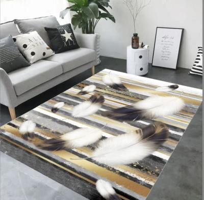 Cina 160*250cm Rectangle Living Room Floor Carpets By 3D Printed Feather Pattern in vendita