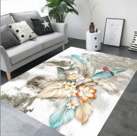 China 3D Printed Feather Abstract Pattern Living Room Carpet 200x300cm Polyester for sale
