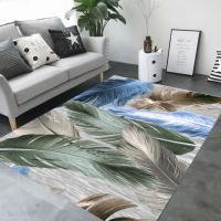 China 3D Printed Feather Abstract Pattern Living Room Carpet 200x300cm Polyester for sale
