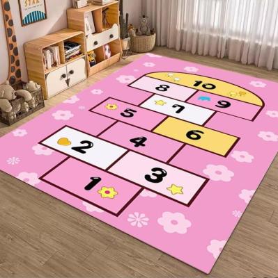 Cina Cartoon Number Grid Carpets For Living Room Children Playroom 120*160cm in vendita