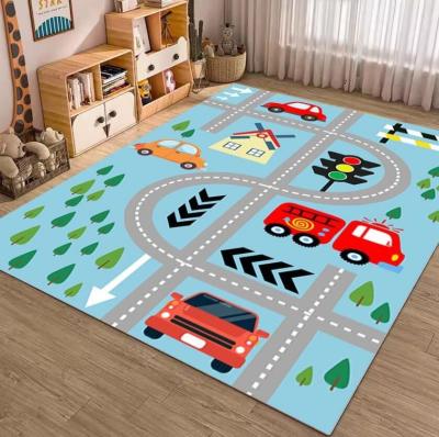 Cina Cartoon Number Traffic Carpets For Living Room Floor, Children Playroom Rug in vendita
