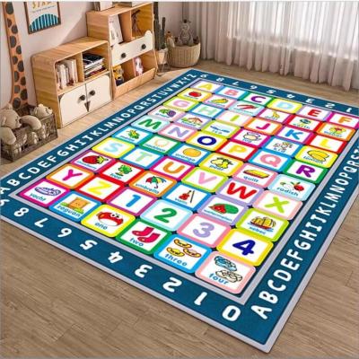 Cina Children Playroom Rug Cartoon Car Traffic Rail Carpets For Living Room Floor, in vendita