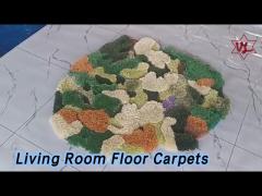 Handmade Wool Living Room Floor Carpets Green Moss Irregular Modern
