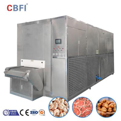 Cina Congelatore industriale automatico del tunnel di IQF della cinghia della maglia per l'abbattitore di temperatura del tunnel delle patate fritte della carne del gamberetto in vendita