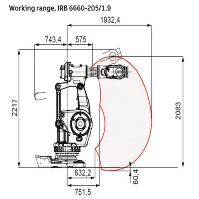 China 6 imprensa robótico industrial usada da linha central ABB IRB 6660 que tende a máquina robótico à venda