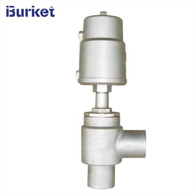 China válvula de ángulo recto sanitaria neumática de Seat de los finales de hilo de ss304 PN16 235psi con el actuador del acero inoxidable en venta